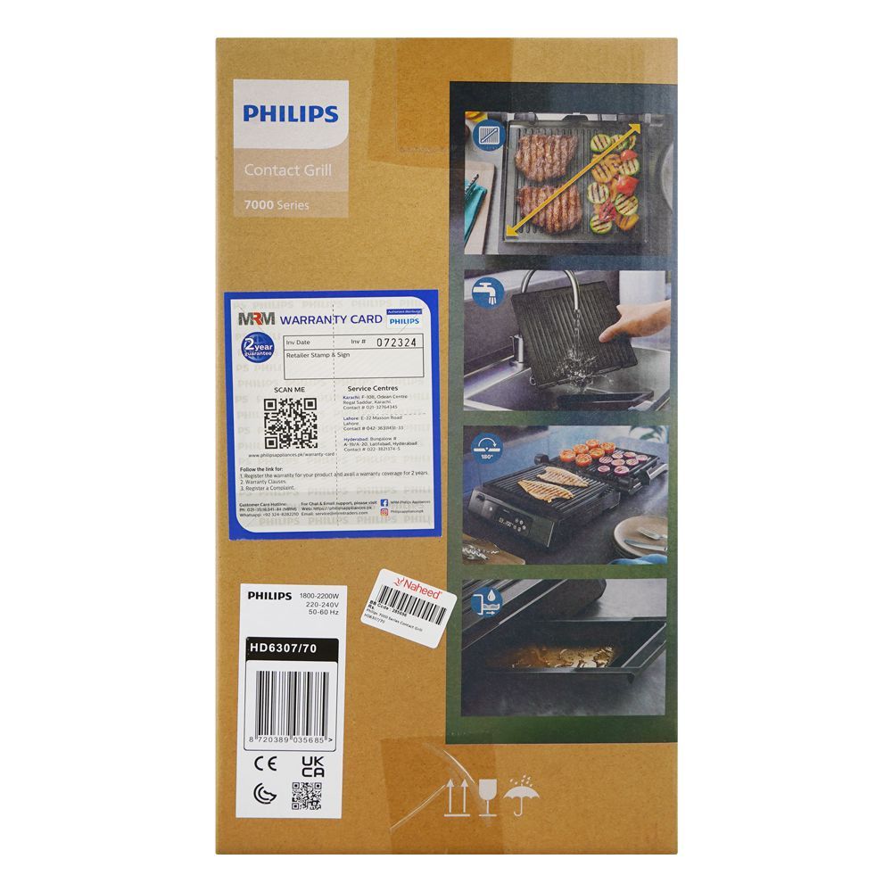 Purchase Philips 7000 Series Electric Contact Grill, 2200W, HD6307/70 ...