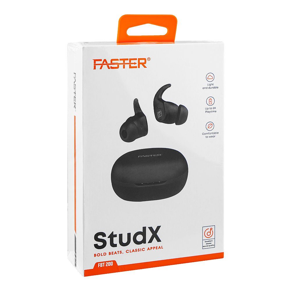 Purchase Faster Studx Wireless Earbuds, 5H Playtime, Black, FBT-200 ...
