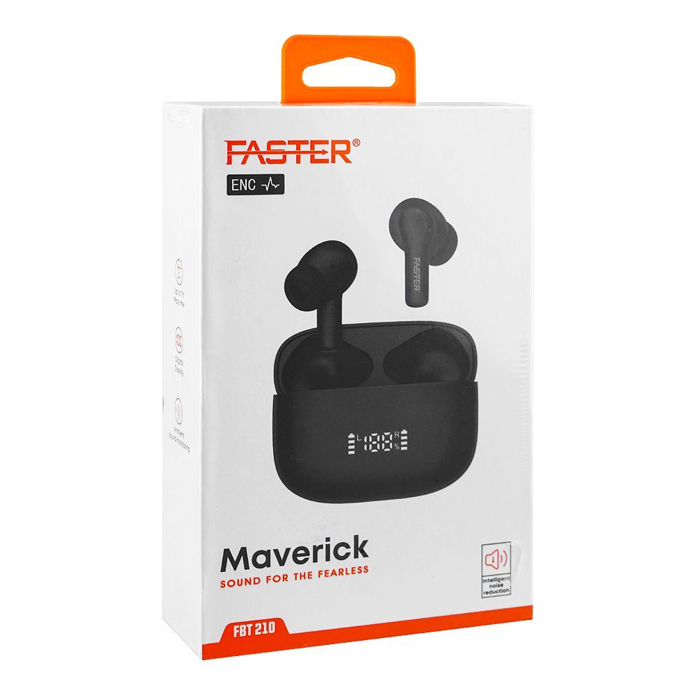 Purchase Faster Maverick ENC Wireless Earbuds, 7H Playtime, Black, FBT ...