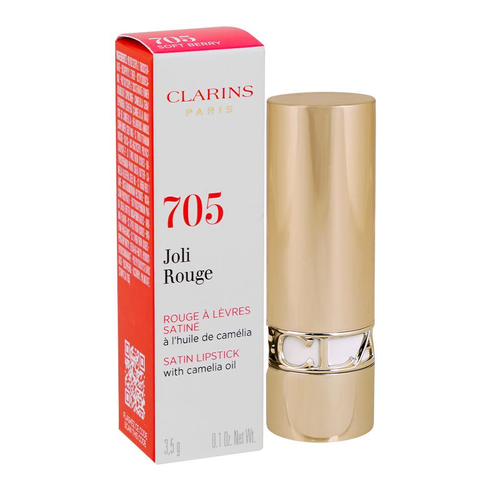 Buy Clarins Paris Joli Rouge Satin Lipstick, 705 Soft Berry, 3.5g ...