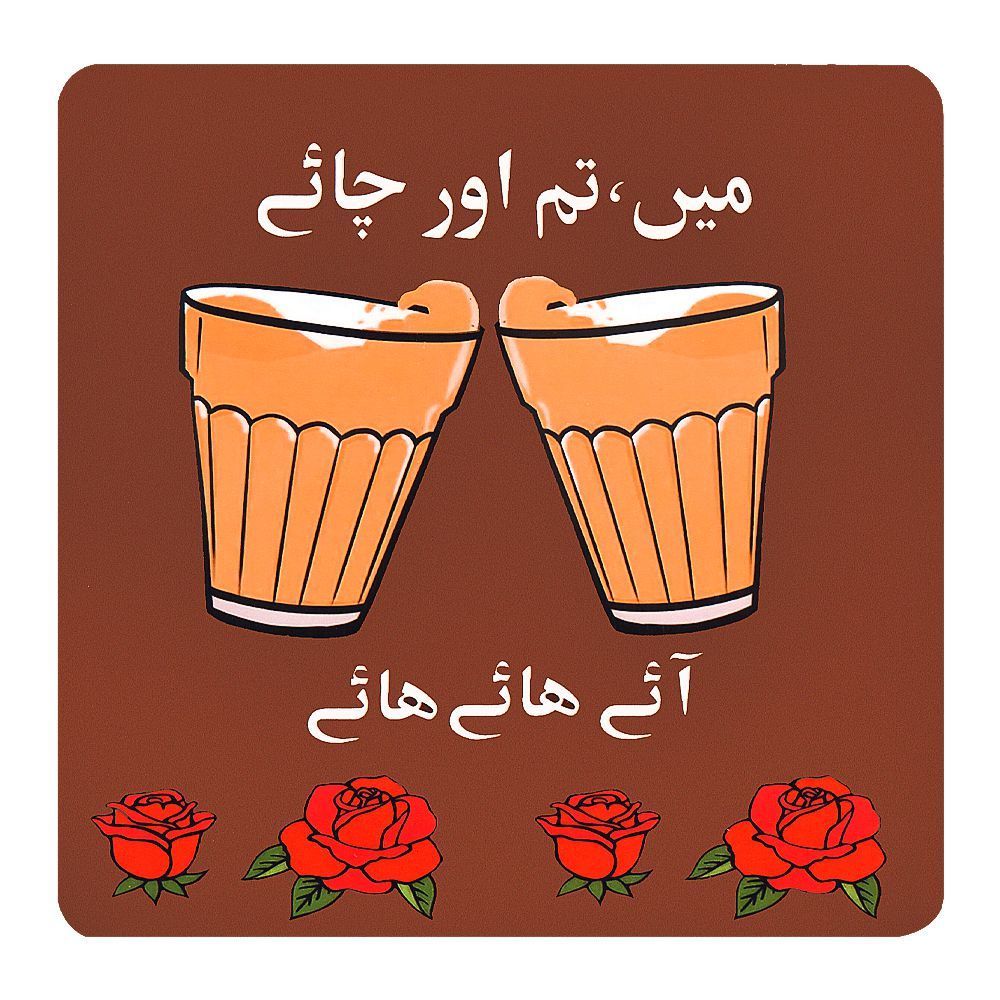 Star Shine Truck Art Coaster, Main Tum Aur Chai, Brown