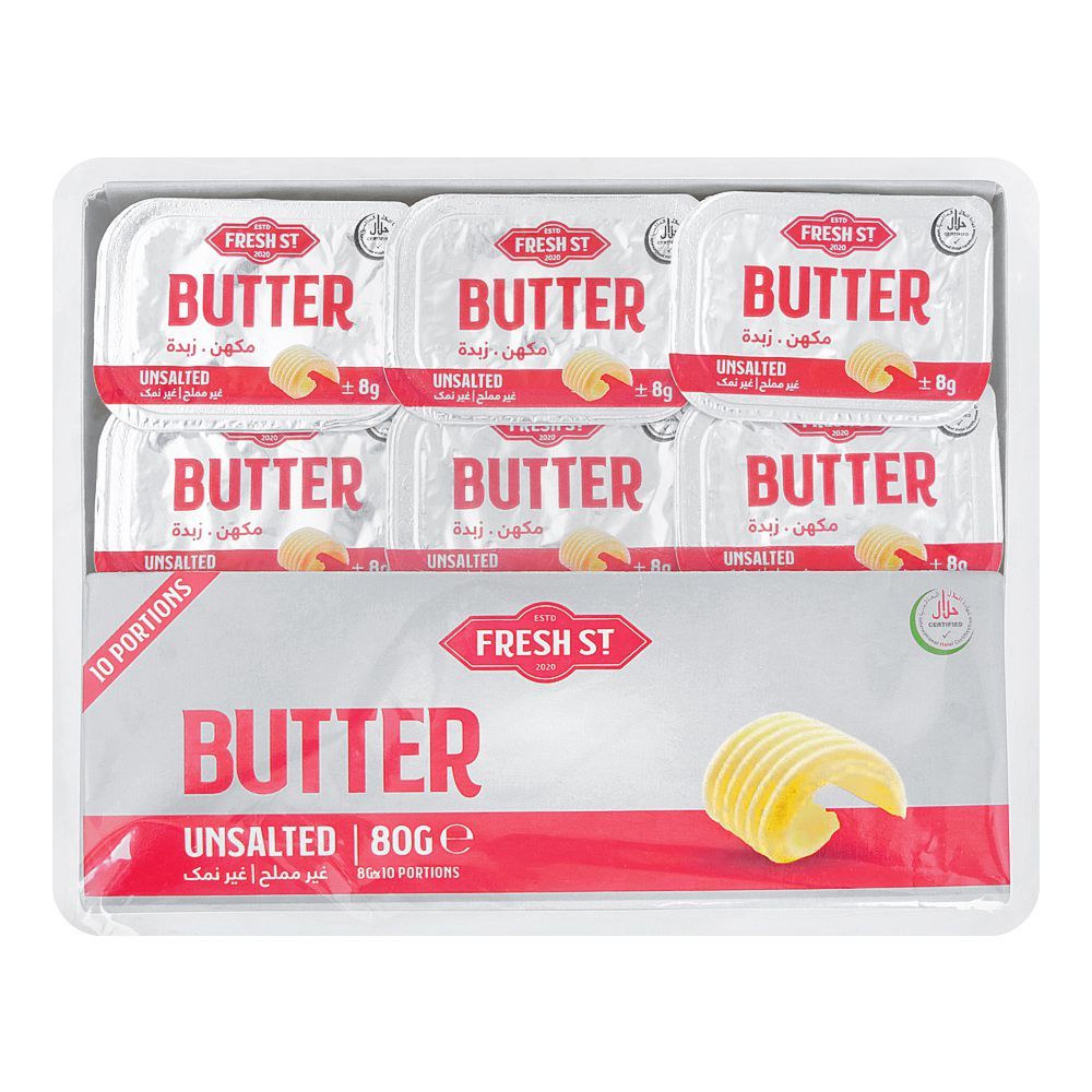 Order Fresh Street Un-Salted Butter Portions, 8g Each, 10-Pack Online ...