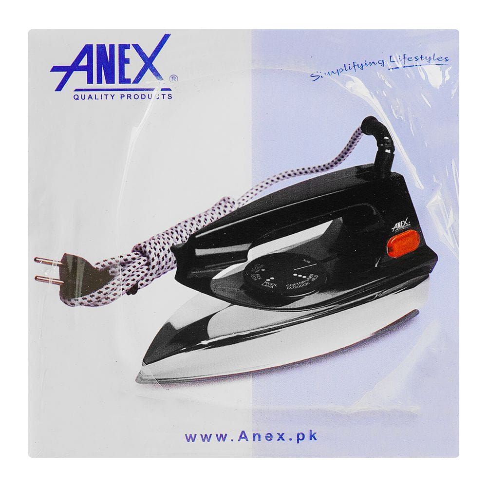 Anex Deluxe Dry Iron, 1000W, Black, AG-662