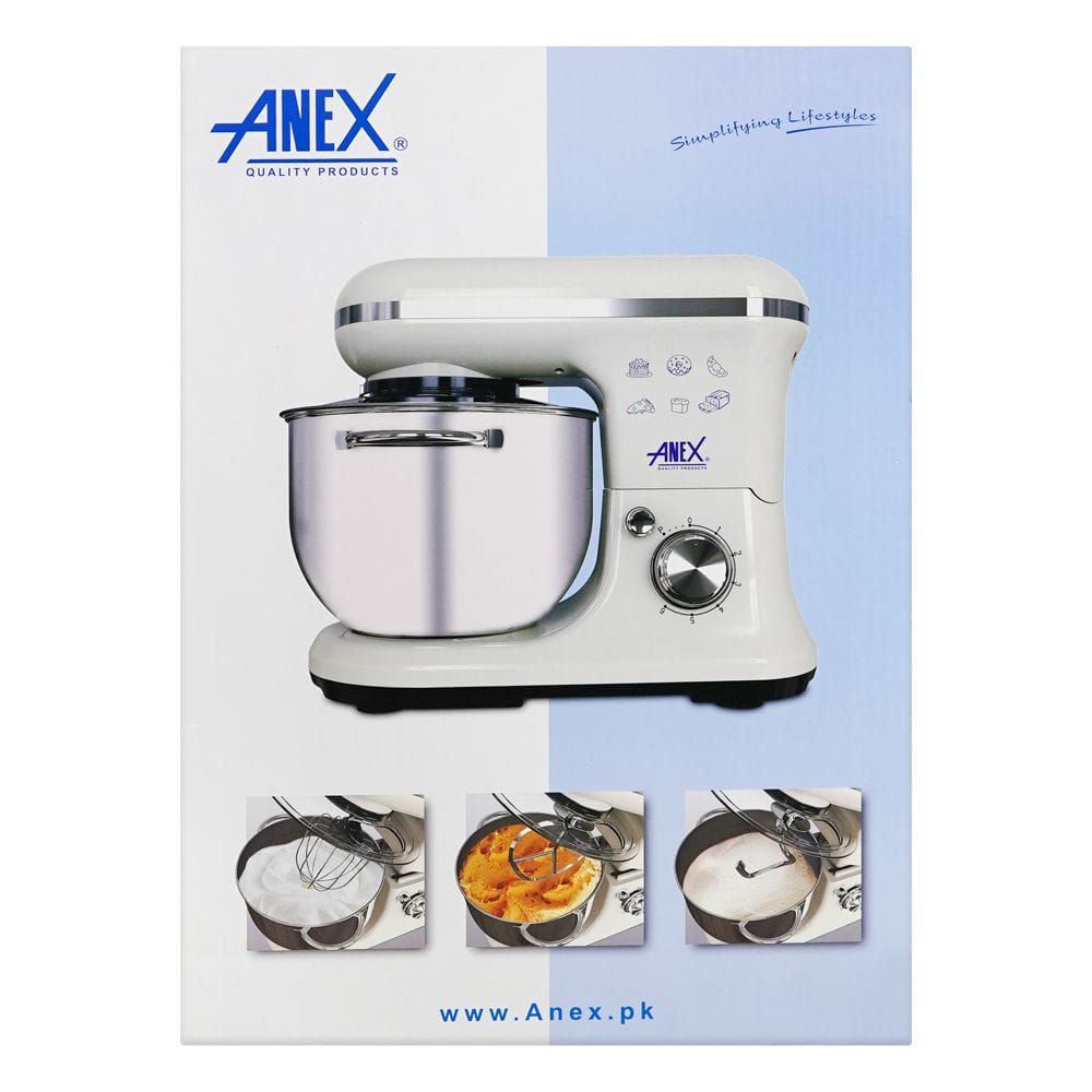 Anex Deluxe Stand Mixer, 5 Liter Stainless Steel Bowl, AG-819