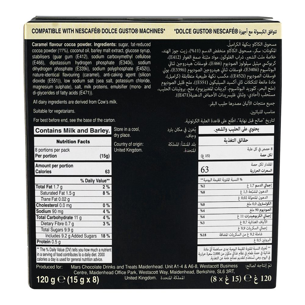 Order Mars Hot Chocolate Pods, Compatible with Dolce Gusto Machines, 8 ...