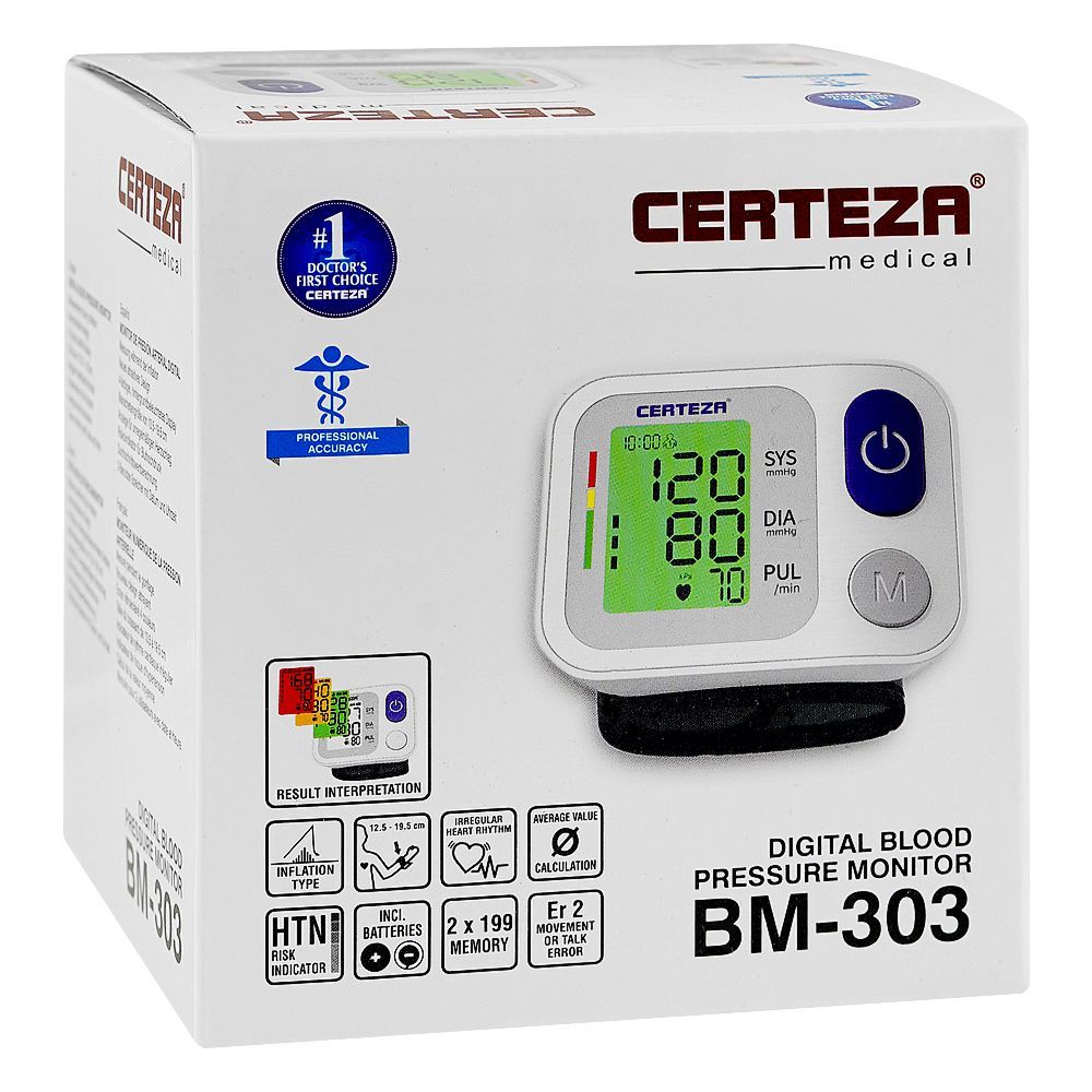 Certeza Digital Blood Pressure Monitor, BM-303