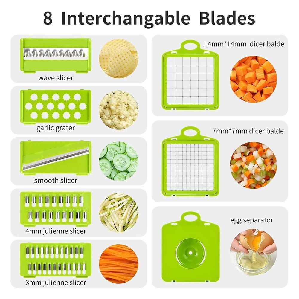 13-in-1 Vegetable Chopper & Food Slicer with Dicer & Veggie Cutter with ...