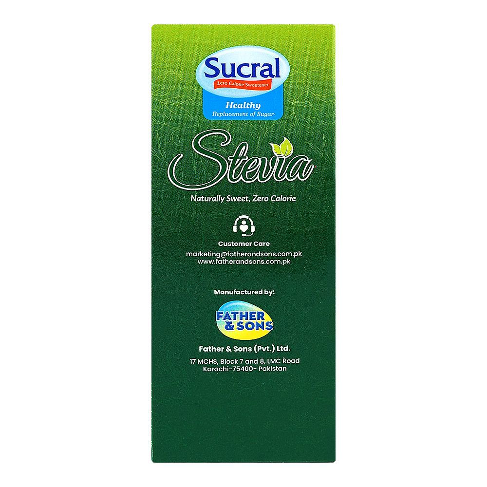 Sucral Stevia Sachets Box, 50-Pack