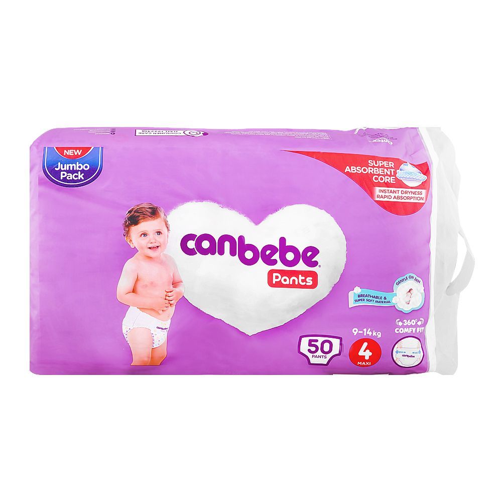 Canbebe Baby Pants Jumbo Pack, No.4 Maxi, 9-14 Kg, 50-Pack