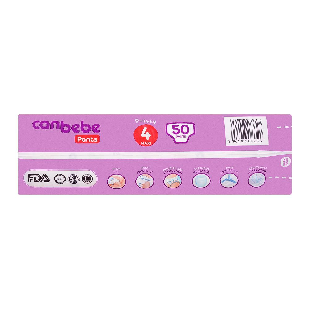 Canbebe Baby Pants Jumbo Pack, No.4 Maxi, 9-14 Kg, 50-Pack