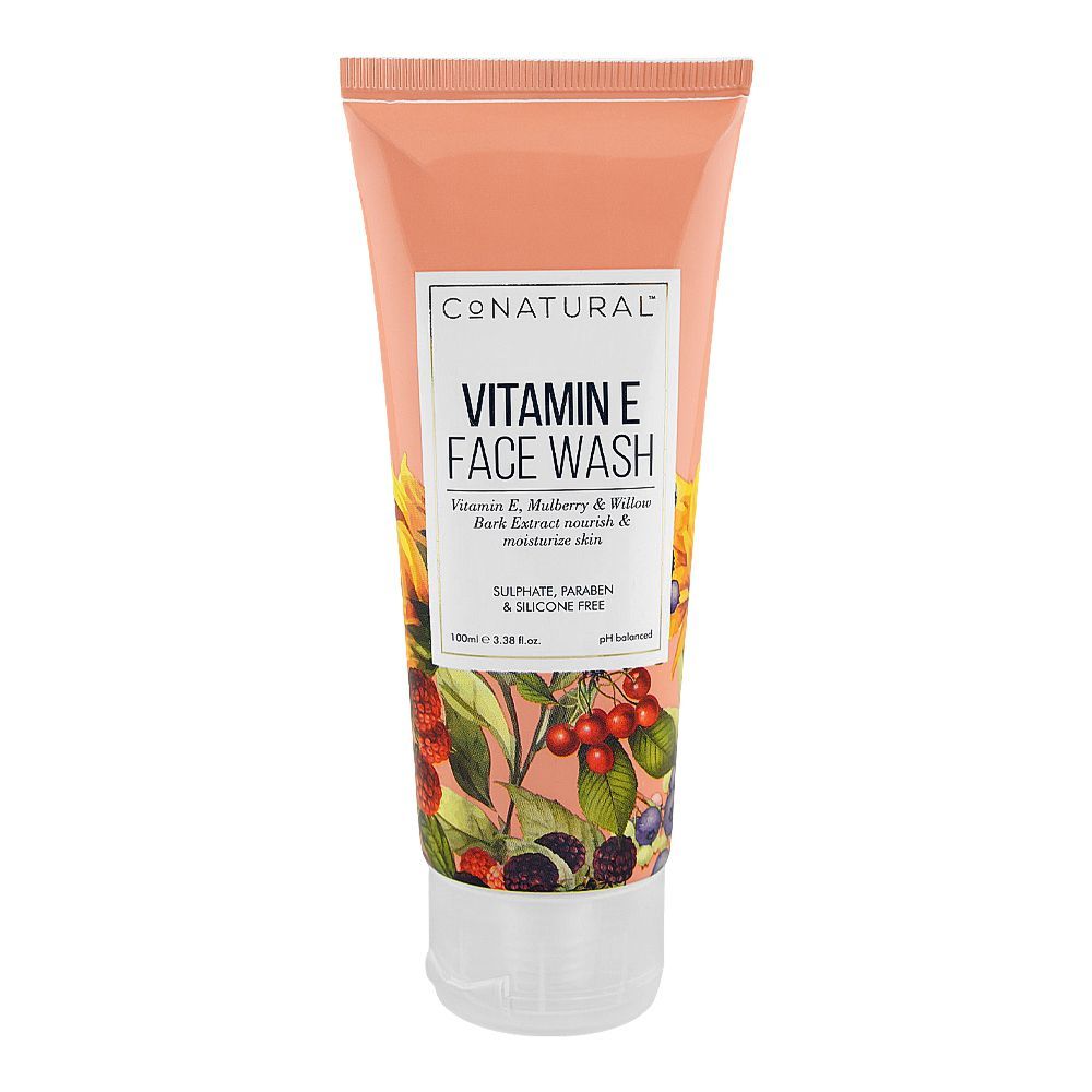CoNatural Vitamin E Face Wash, Sulphate & Paraben Free, For All Skin Types, 100ml