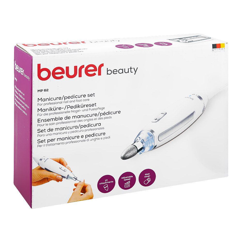 Beurer Electric Nail Drill Manicure & Pedicure Kit with 10 Bits, MP62