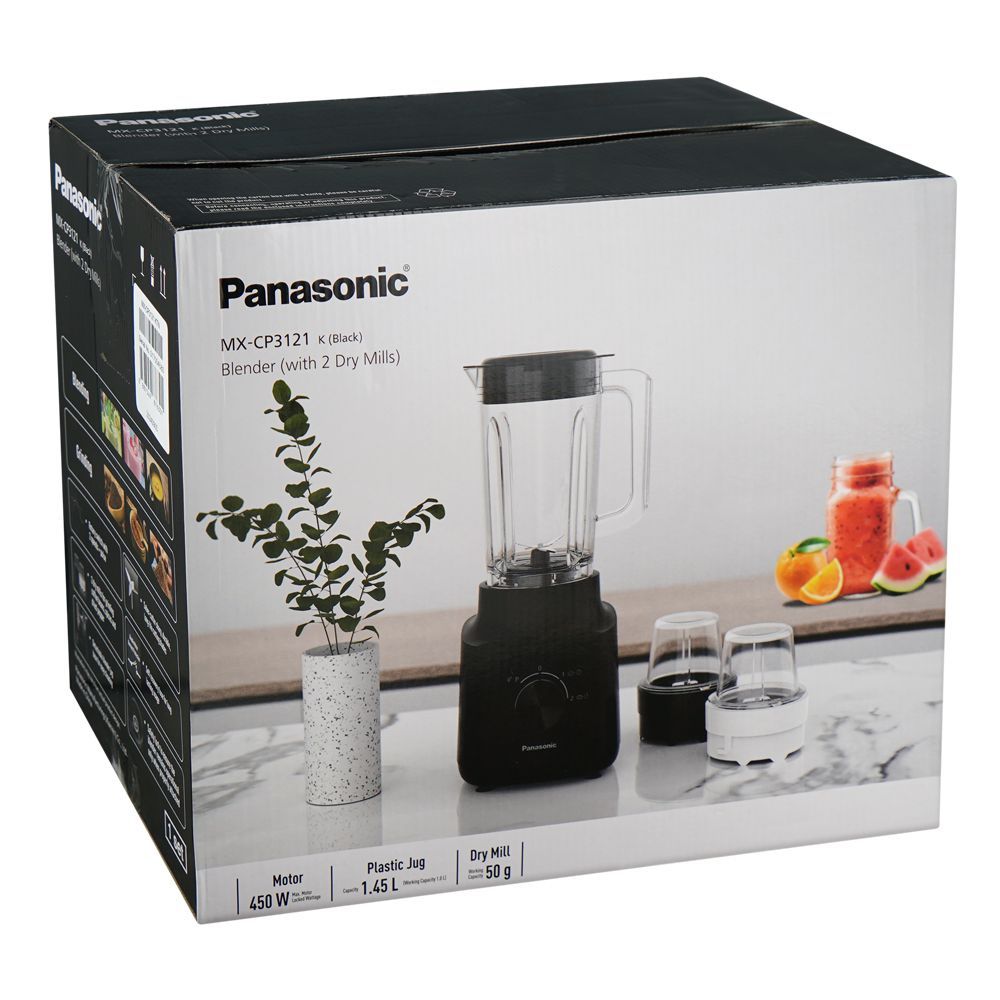 Panasonic Blender With 2 Dry Mills, 450W, 1450ml Liter Plastic Jug, 50g ...