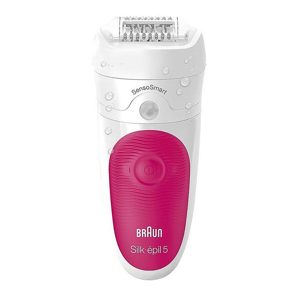 Braun Silk-epil 5 Wet & Dry Epilator Hair Trimmer, White & Pink, 5500