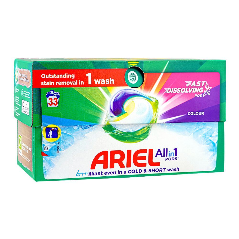 Ariel All in One Color Laundry Detergent Pods Box, 33-Pack