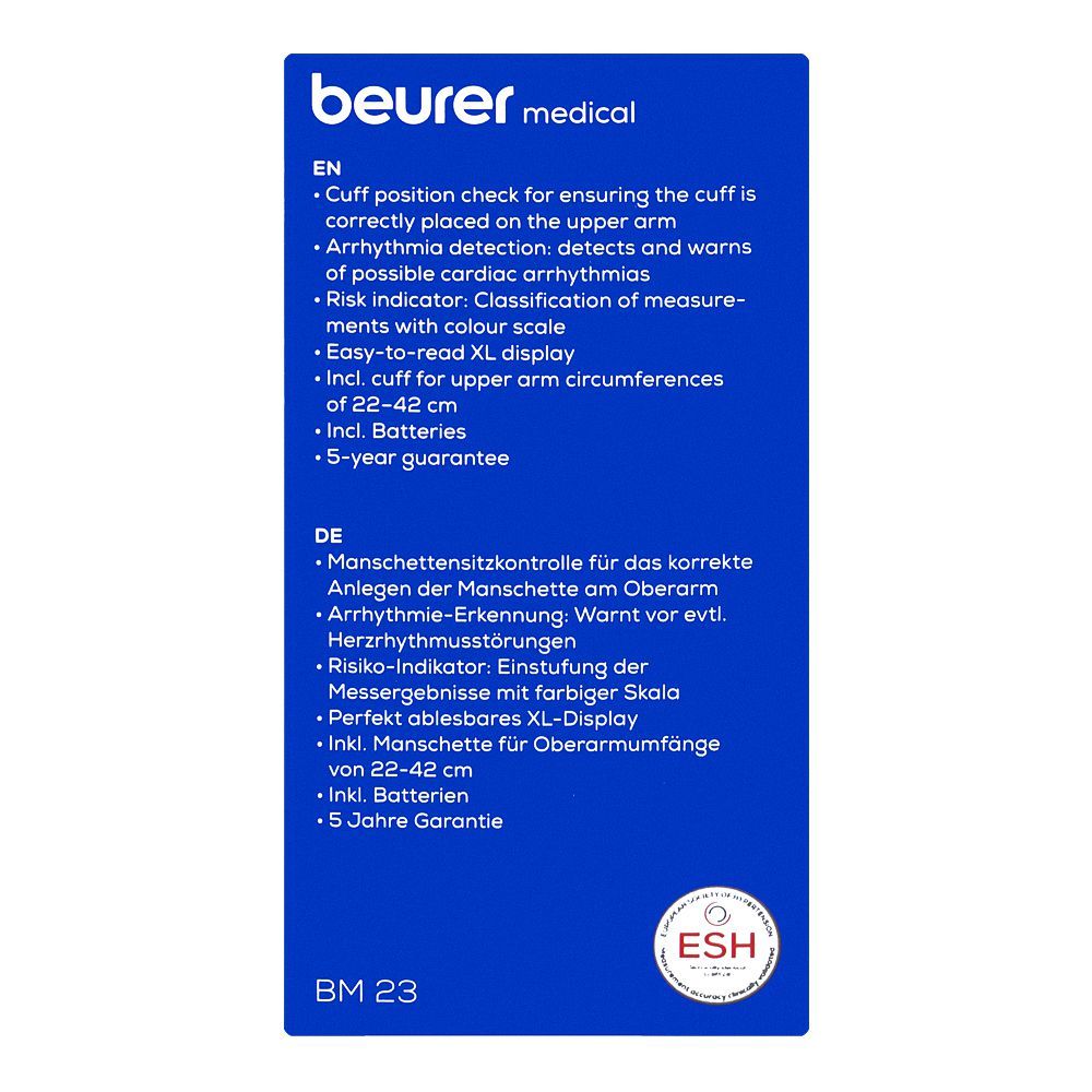 Beurer Blood Pressure Monitor, BM-23