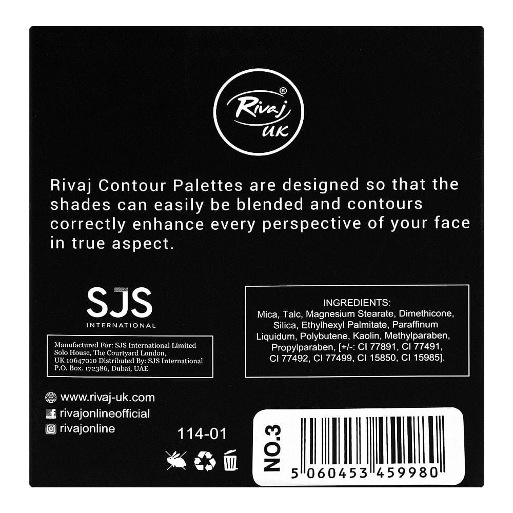 Rivaj UK Fantasy Contour Palette, 4 Shades, No. 03
