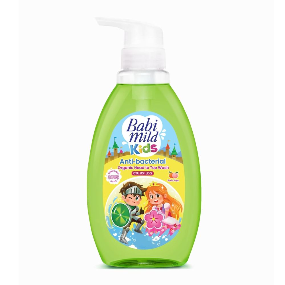 Baby Mild Kids Soda Popz Anti-Bacterial Organic Head to Toe Wash, 390ml