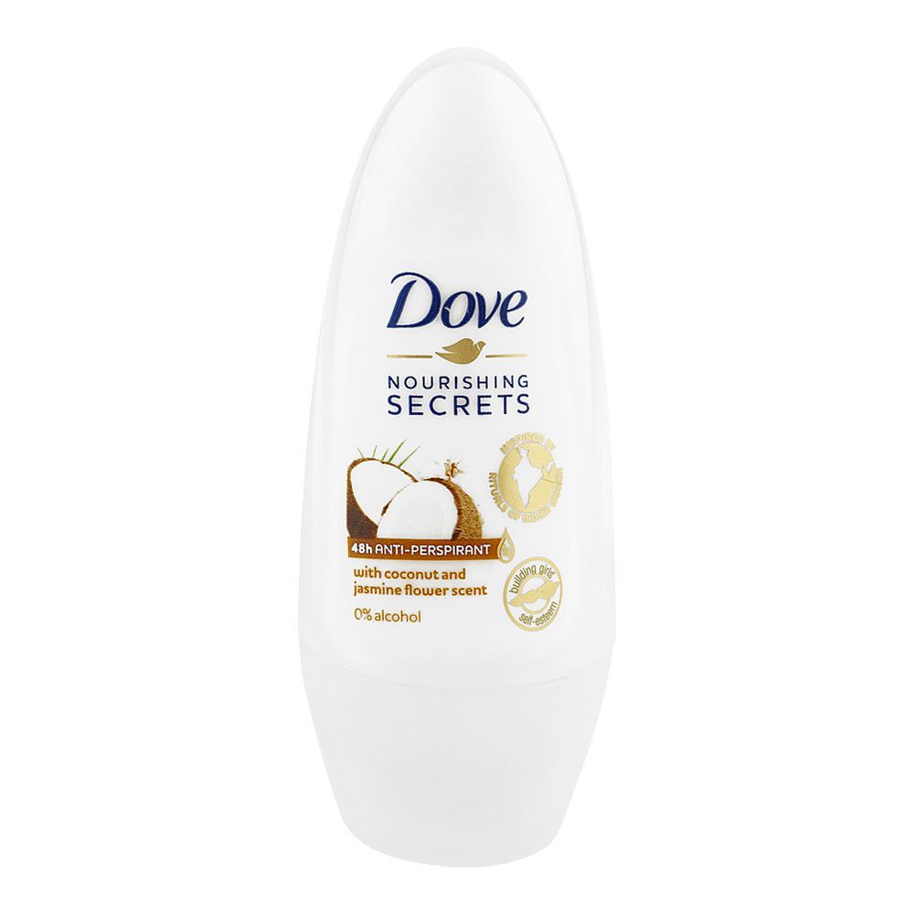 Dove Nourishing Secrets Anti-Perspirant Deodorant Roll-On, Coconut & Jasmine Flower Scent, 50ml