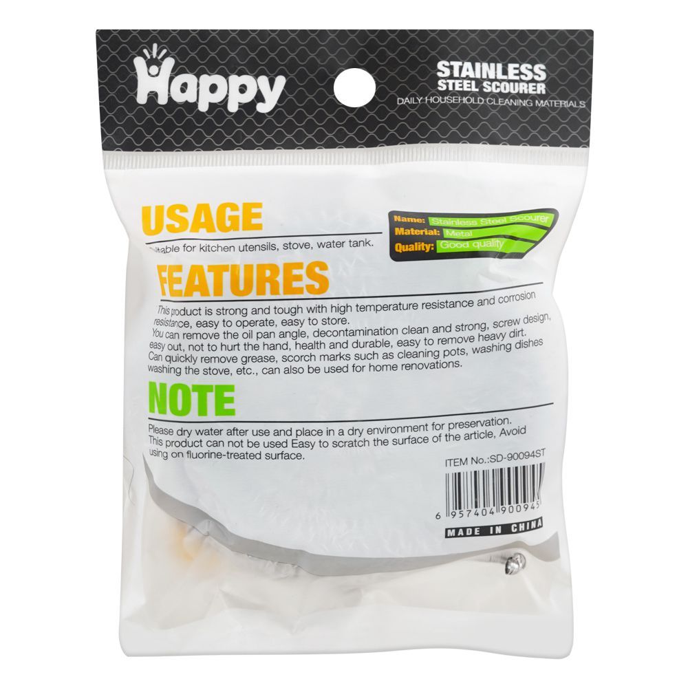 Happy Stainless Steel Scourer, Extra-Large Heavy-Duty Scrubber for ...