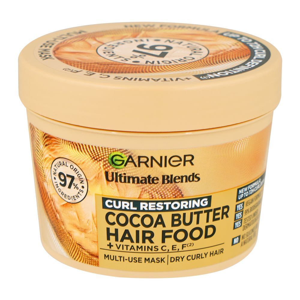 Garnier Ultimate Blends Cocoa Butter Multi-Use Hair Mask, For Curly ...
