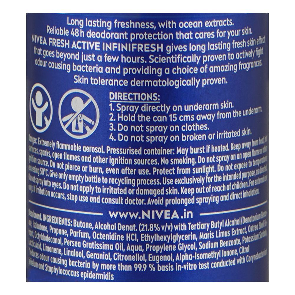 Nivea Men Fresh Active Infini Fresh Body Spray, 48H Long-Lasting ...