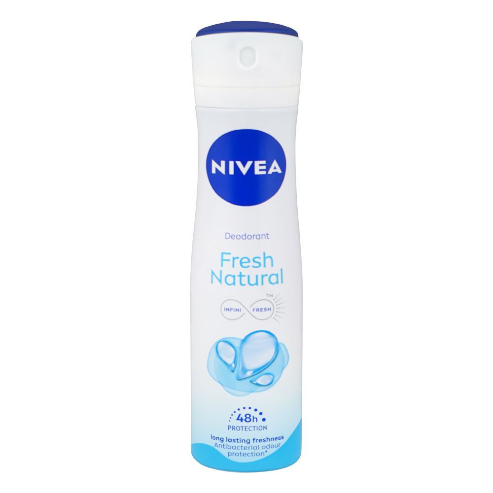 Nivea Fresh Natural Infini Fresh Body Spray, 48H Long-Lasting Freshness ...