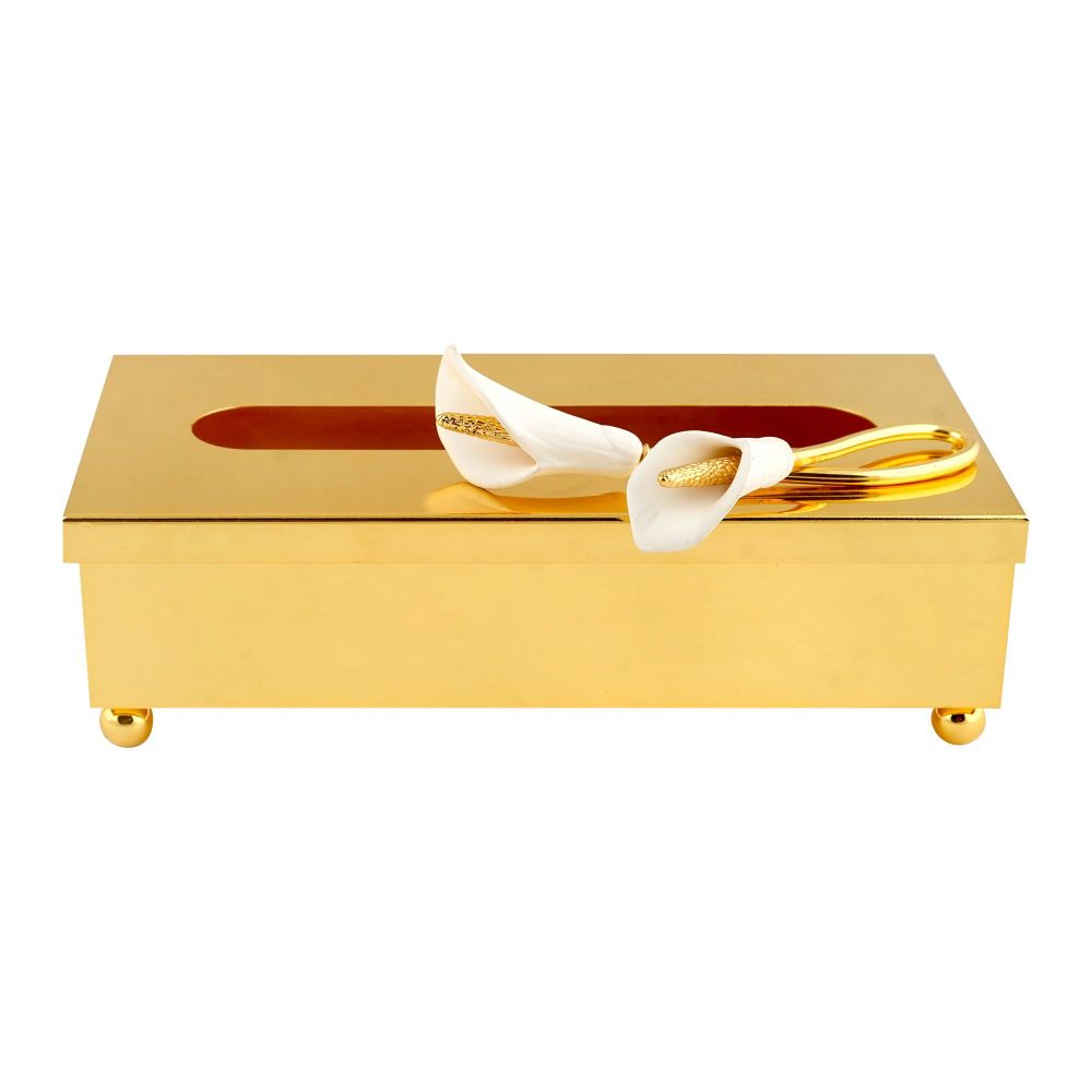 Bhoja Lily Tissue Box, Golden, TA2589