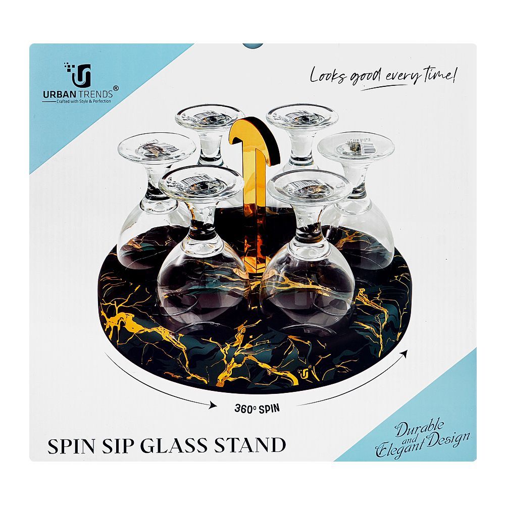 Urban Trends Spin Sip Glass Stand, 1-Pack