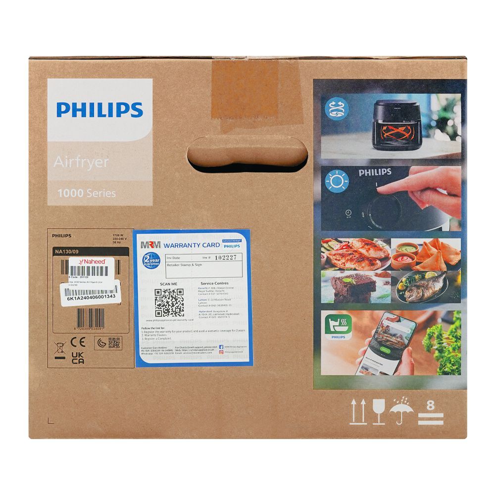 Philips 1000 Series Air Fryer, 1700W, 6.2 Liter Capacity, NA130/09