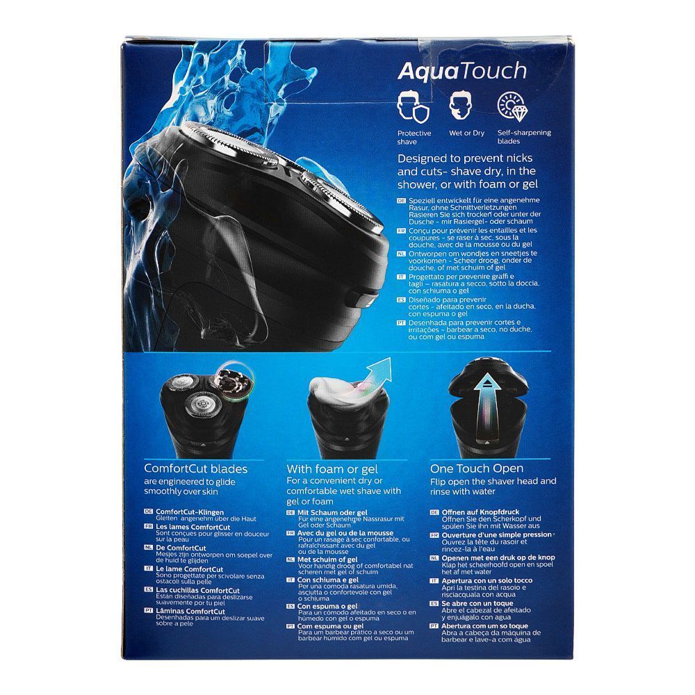 Philips Aqua Touch 1000 One Touch Open Cordless Shaver, 40 Minutes Run ...
