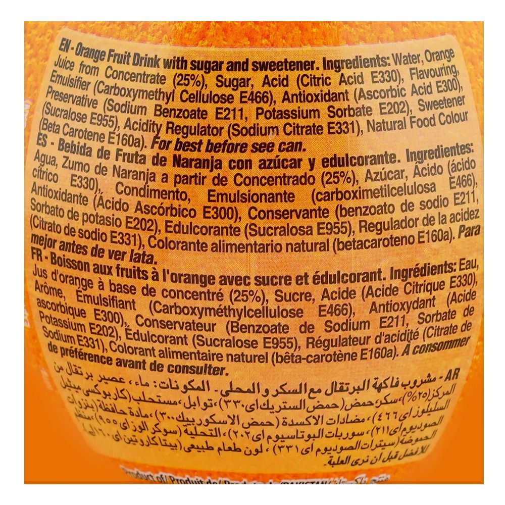 Froot Full Orange Fruit Drink, 250ml Can