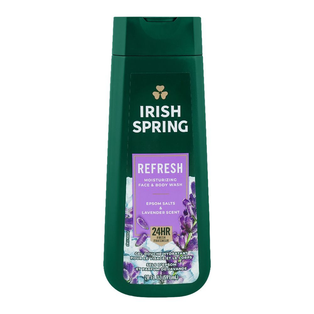 Irish Spring Refresh Moisturizing Face+Body Wash, Epsom Salts ...
