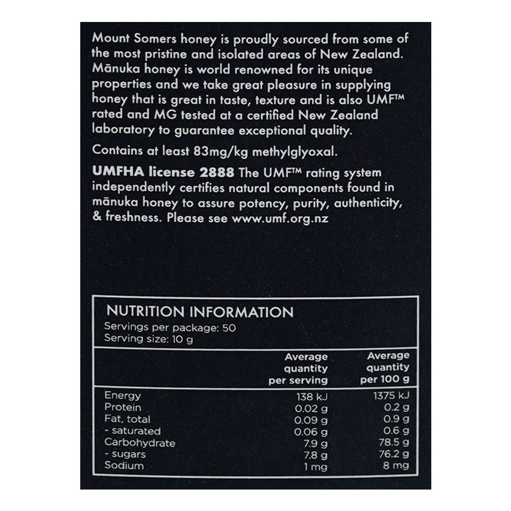 Mount Somers Manuka Honey UMF 5+, 500g