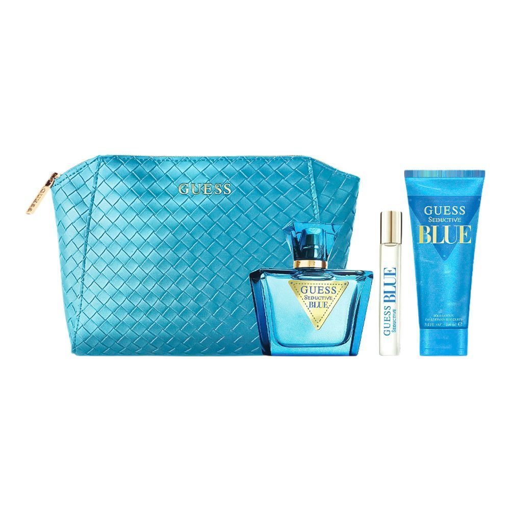 Guess Seductive Blue Gift Set: Eau de Toilette 75ml & 15ml + Body ...