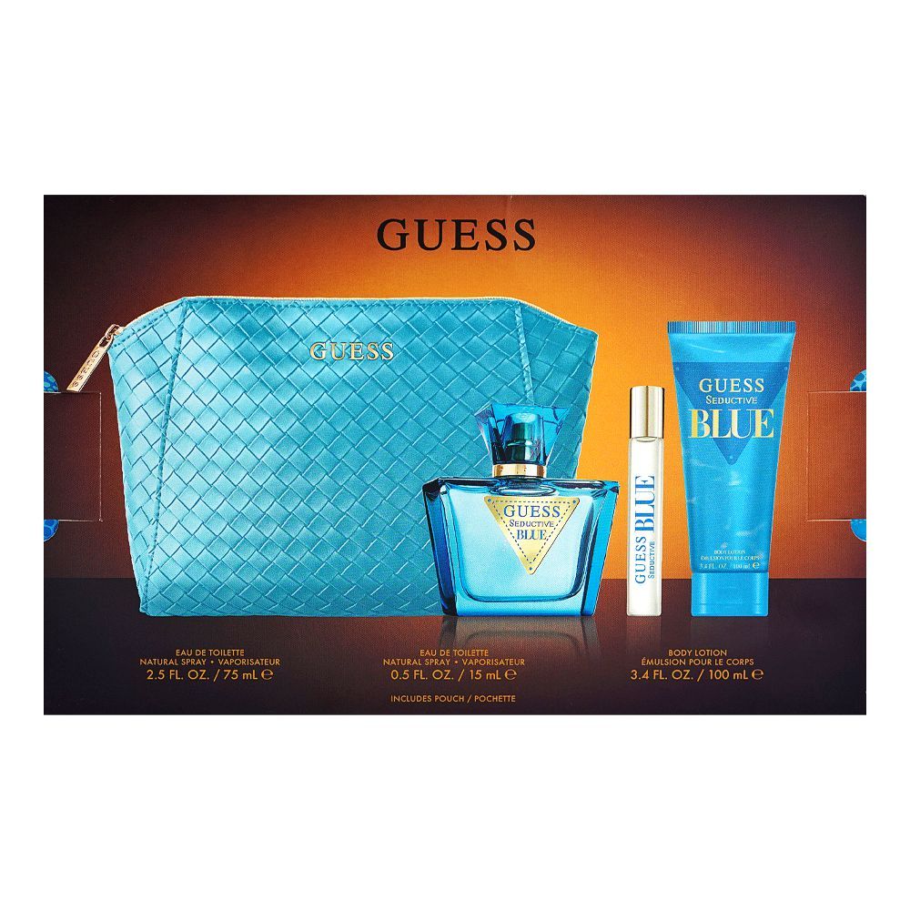 Guess Seductive Blue Gift Set: Eau de Toilette 75ml & 15ml + Body ...