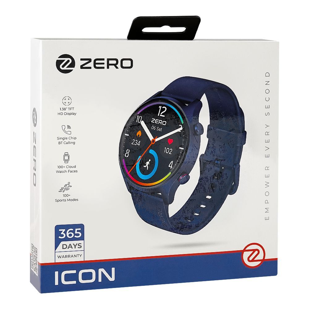 Zero 1.38" TFT HD Display Smart Watch, IP68 Water Resistant, Space Blue