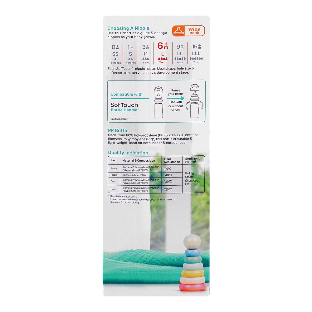 Pigeon SofTouch Nursing PP Feeder Bottle, For 6+ Months, 330ml, A81291