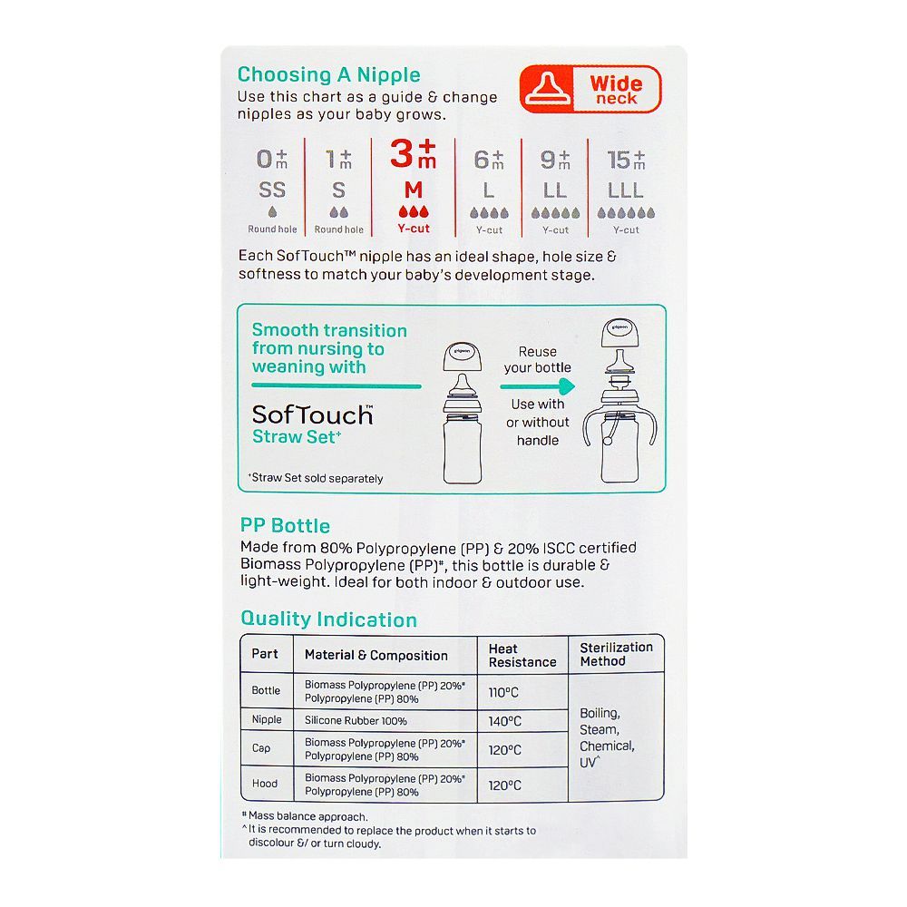 Pigeon SofTouch Nursing PP Feeder Bottle, For 3+ Months, 240ml, 2-Pack ...