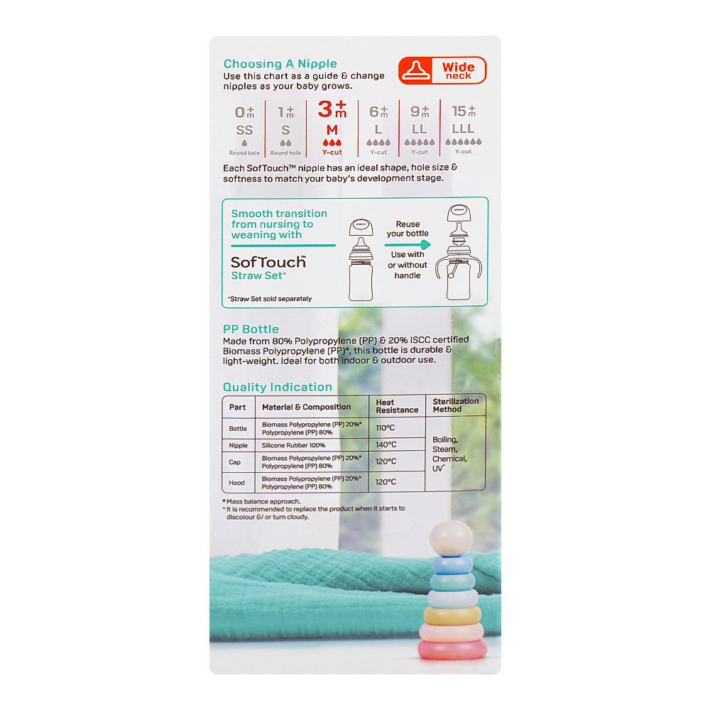 Pigeon SofTouch Nursing PP Feeder Bottle, For 3+ Months, 240ml, A81297