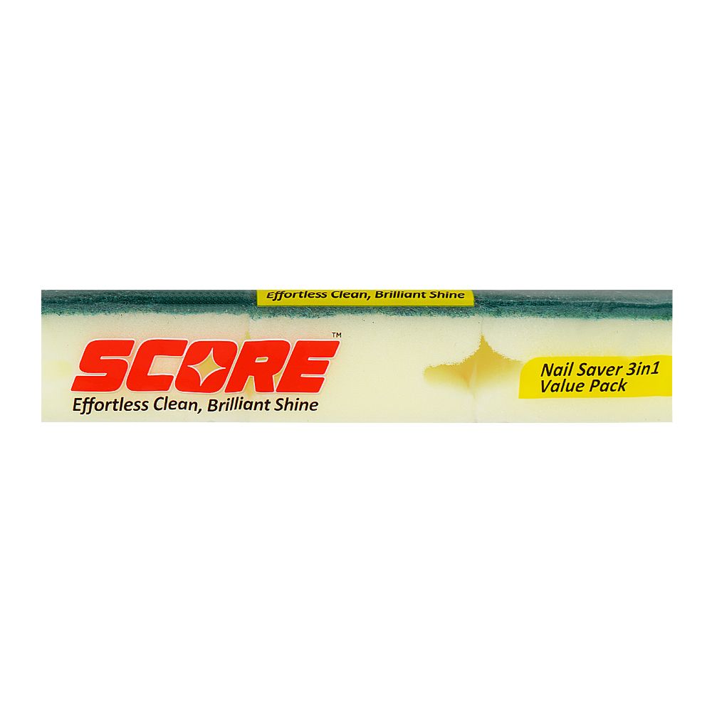 Score Kitchen Green Scourer With Sponge, Nail Saver 2-In-1 Value Pack