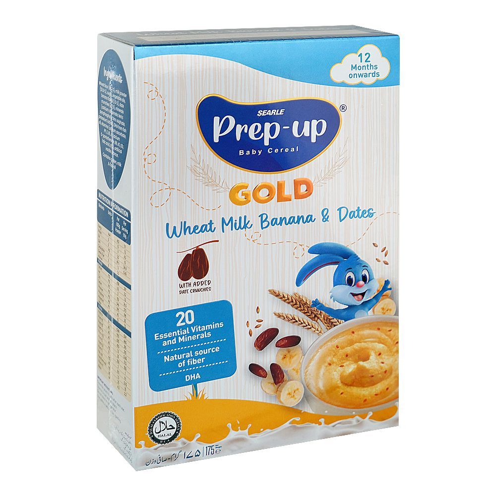 Searle Prep-Up Baby Cereal Gold with Wheat, Milk, Banana & Dates, 175g