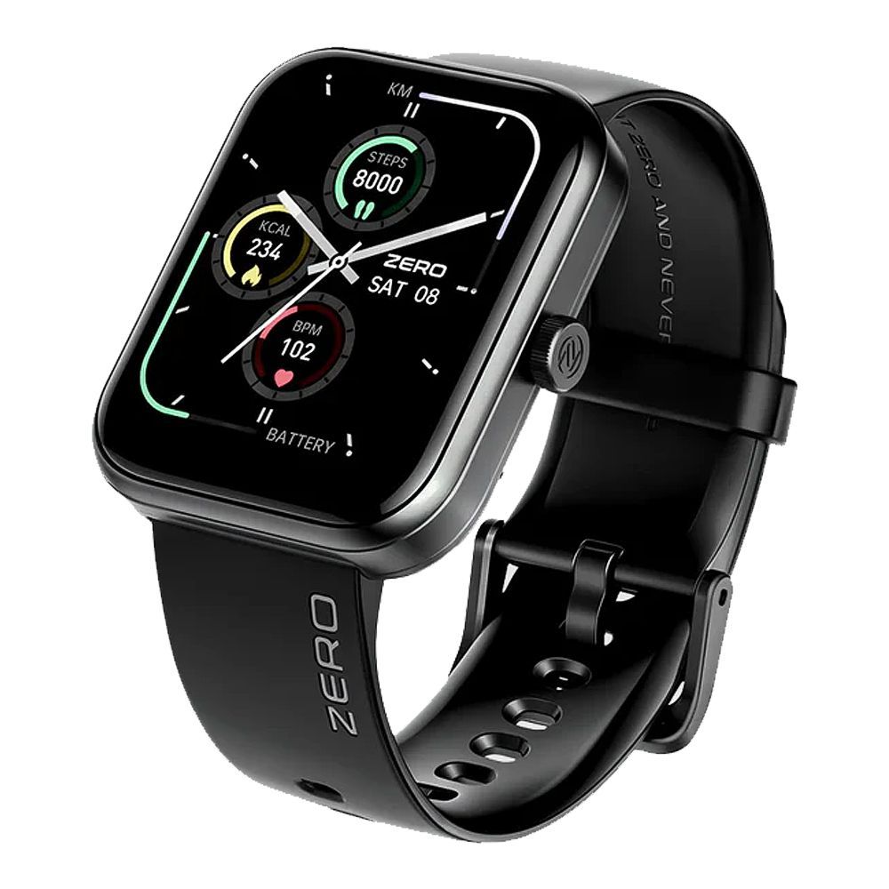 Zero 1.83" TFT HD Display Edge Smart Watch, IP68 Waterproof, Jet Black