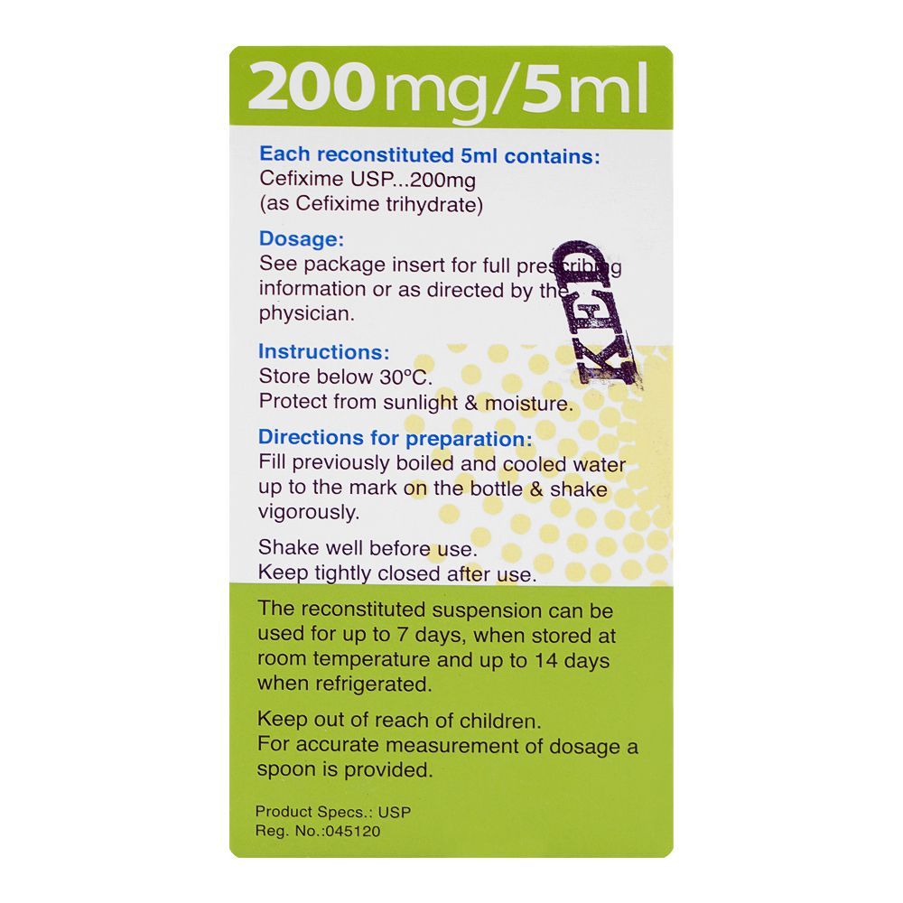 Cefiget DS Powder Oral Suspension, 200mg/5ml