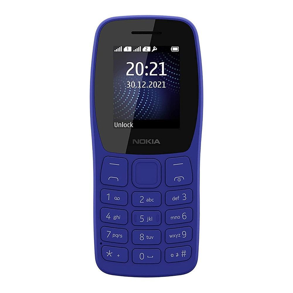 Nokia 105 Classic TA-1416 DS, Dual SIM, Blue, 1.8" Screen, 800mAh ...