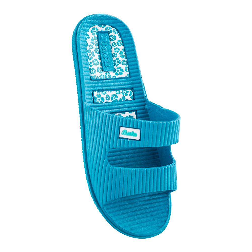 Bata Women's Rubber Slide Slippers, Sky Blue, 6727347