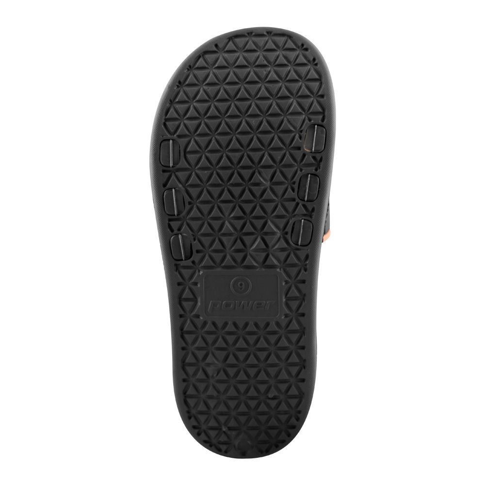 Bata Men's Rubber Slide Slippers, Black & Orange, 8712073