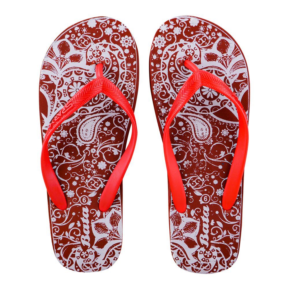 Bata Women's Rubber Flip Flops, Red, 5775083