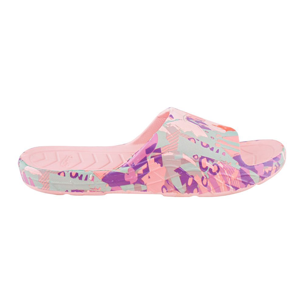 Bata Women's Rubber Slide Slippers, Pink & Purple, 6775315