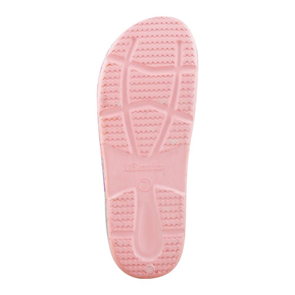 Bata Women's Rubber Slide Slippers, Pink & Purple, 6775315
